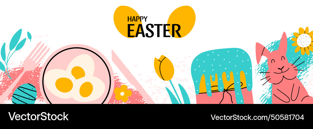 Happy easter abstract design spring background Vector Image