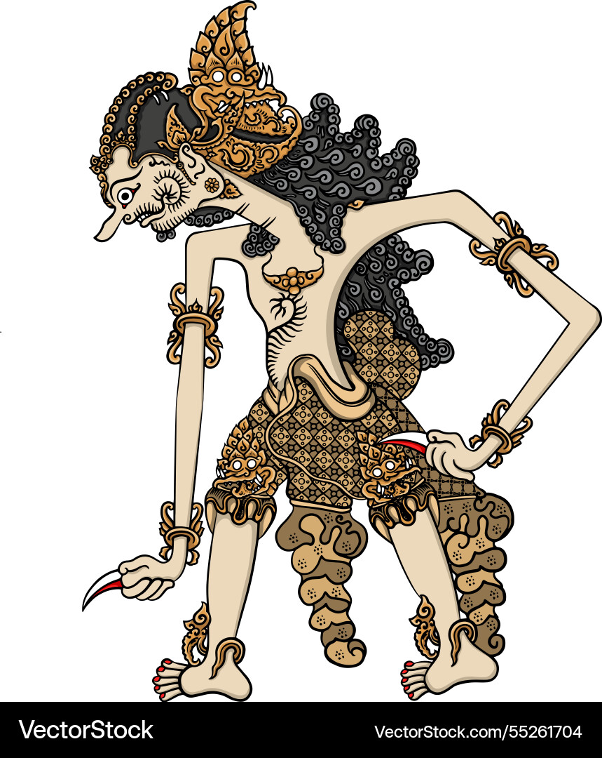 Jagal abilawa wayangkulit Royalty Free Vector Image