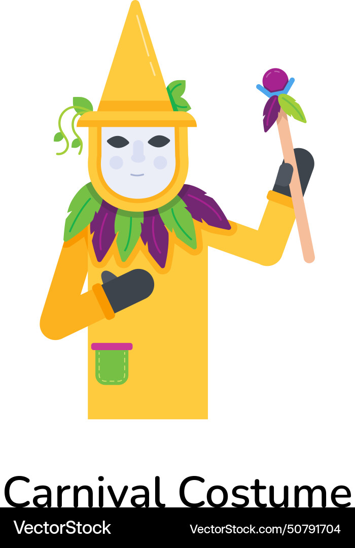 Karneval Kostüm Lizenzfreies Vektorbild - VectorStock