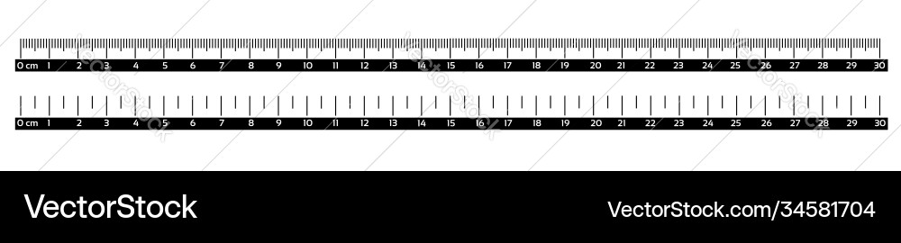 Marking rulers black and white Royalty Free Vector Image