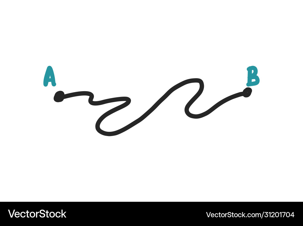 Messy Route Map Line Drawing Royalty Free Vector Image
