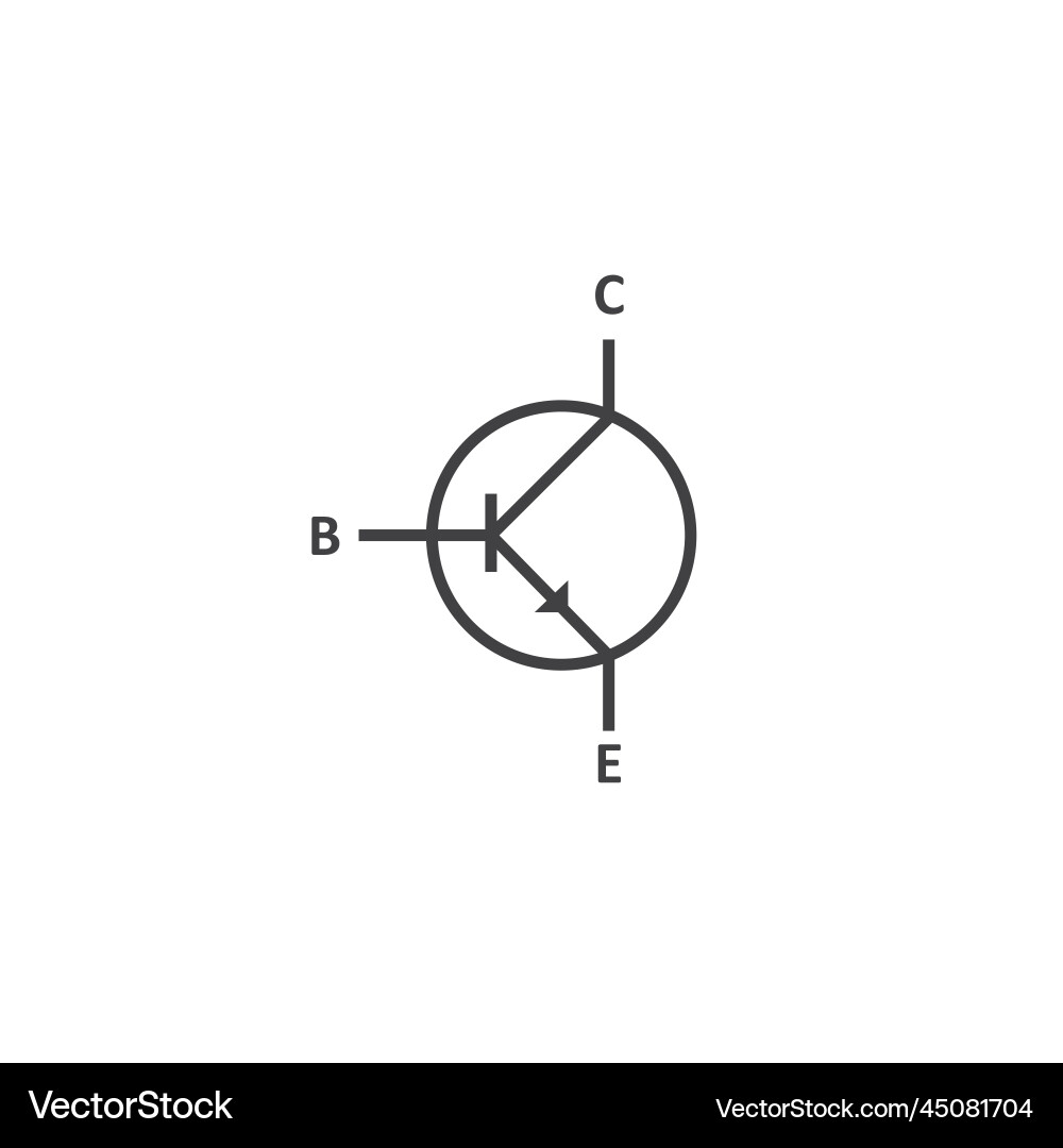 Npn transistor type sign icon concept design Vector Image