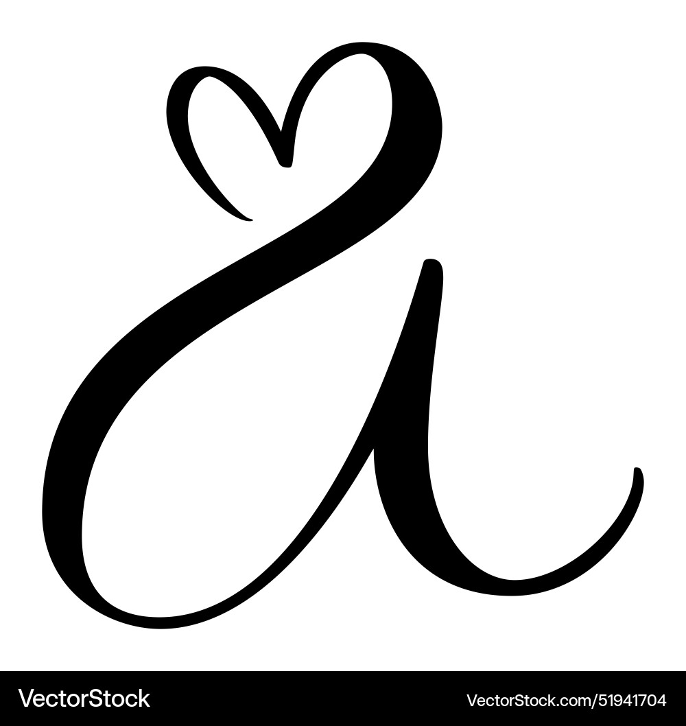Script capital font logo calligraphy love letter Vector Image