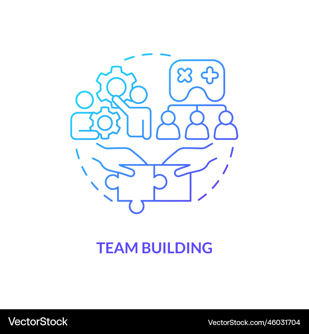Team building blue gradient concept icon Vector Image