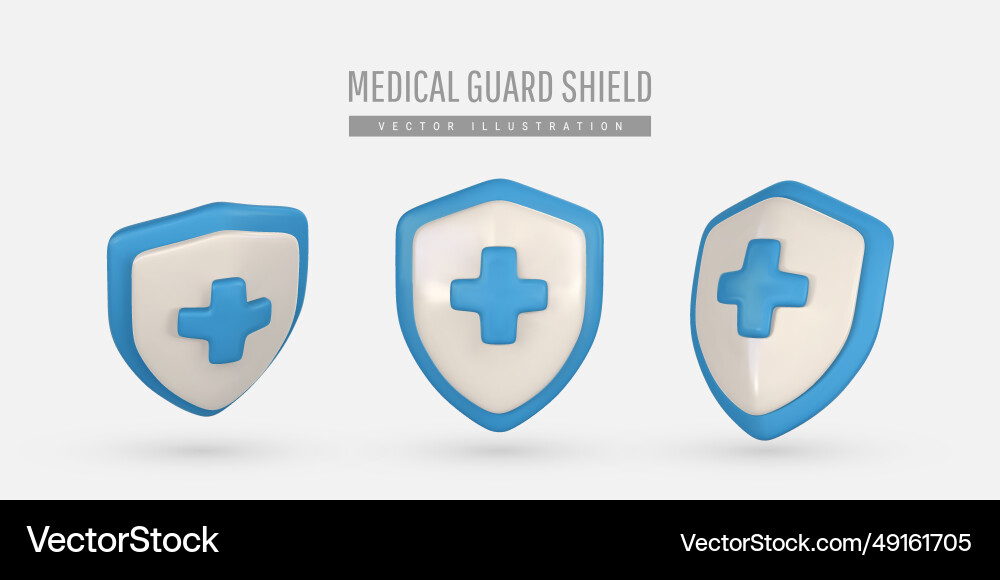 3d medical protection shield Royalty Free Vector Image