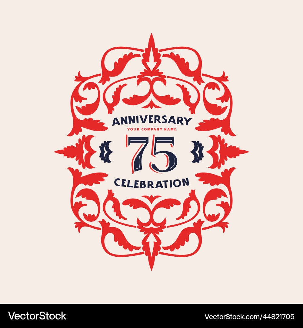 75 years anniversary celebration card Royalty Free Vector