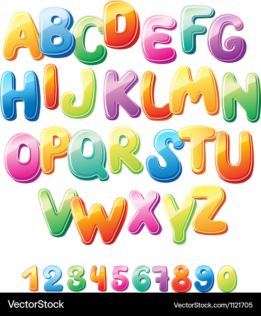 Alphabet and numbers Royalty Free Vector Image