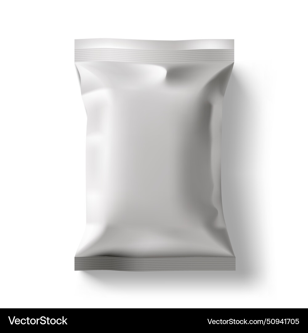 Blank snack pouch bag packaging isolated on white Vector Image