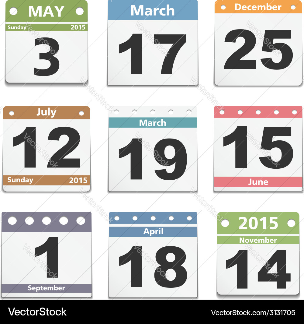 Calendar pages Royalty Free Vector Image - VectorStock