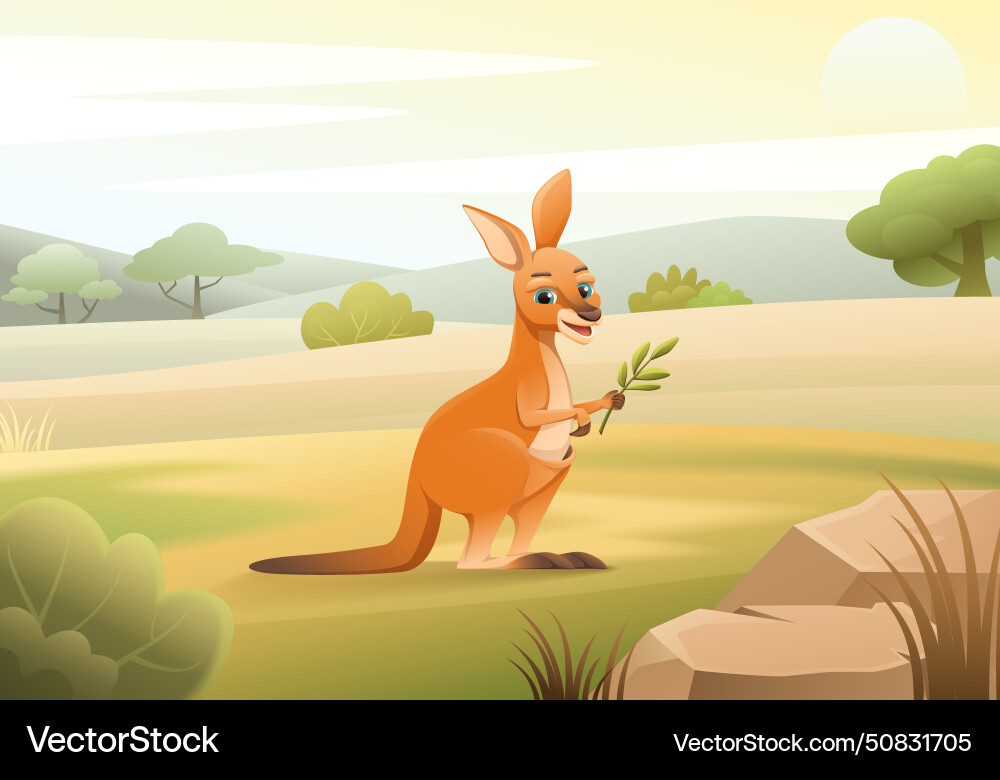 Cartoon kangaroo Royalty Free Vector Image - VectorStock