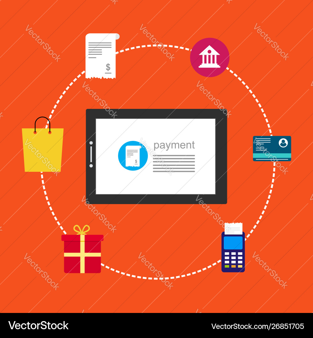 Concept online and mobile payments for web page Vector Image