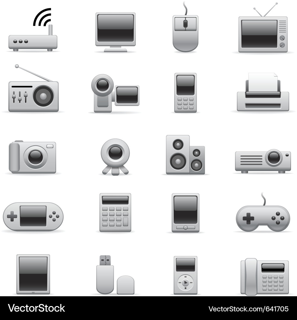 Electronic Icon Set Royalty Free Vector Image - VectorStock