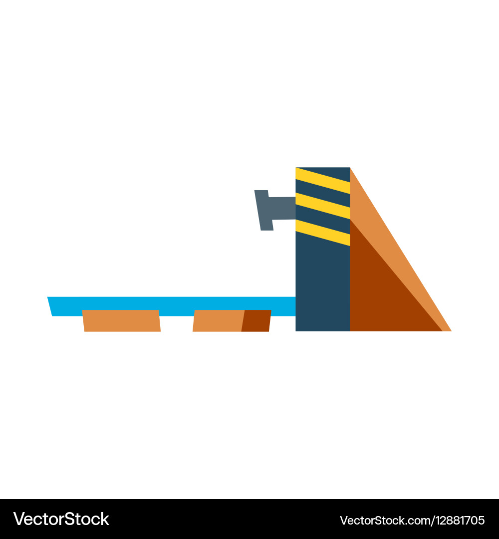 End of the rail line with barrier and buffer Vector Image