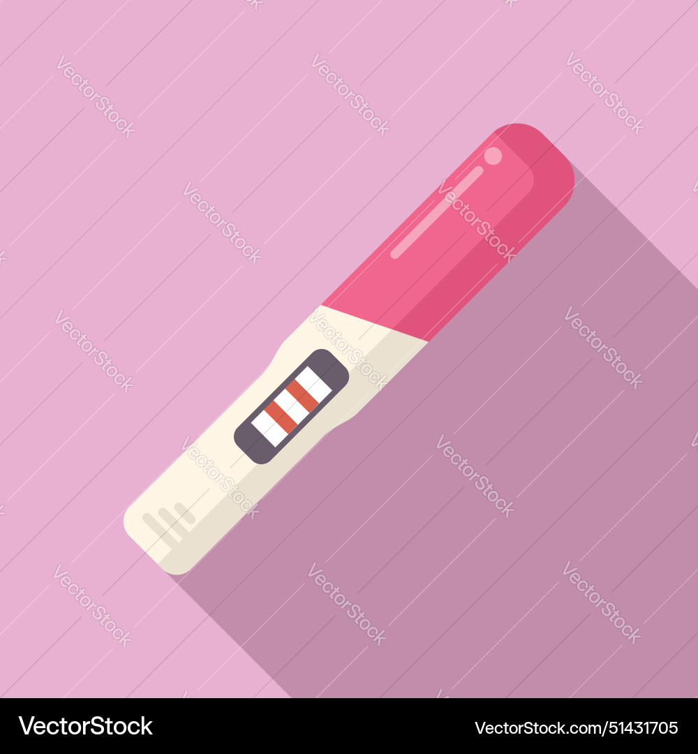 Flat design of a pregnancy test displaying Vector Image