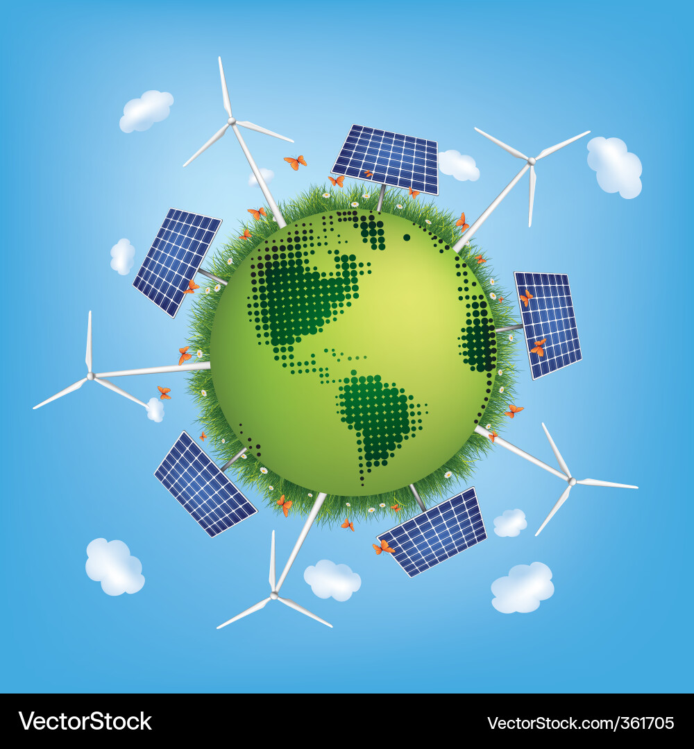 Green planet Royalty Free Vector Image - VectorStock