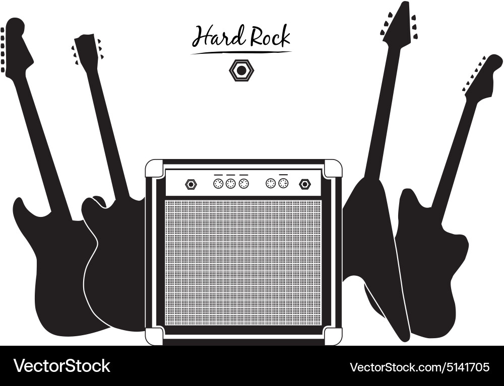 Hard Rock Guitar and Amplifier Royalty Free Vector Image