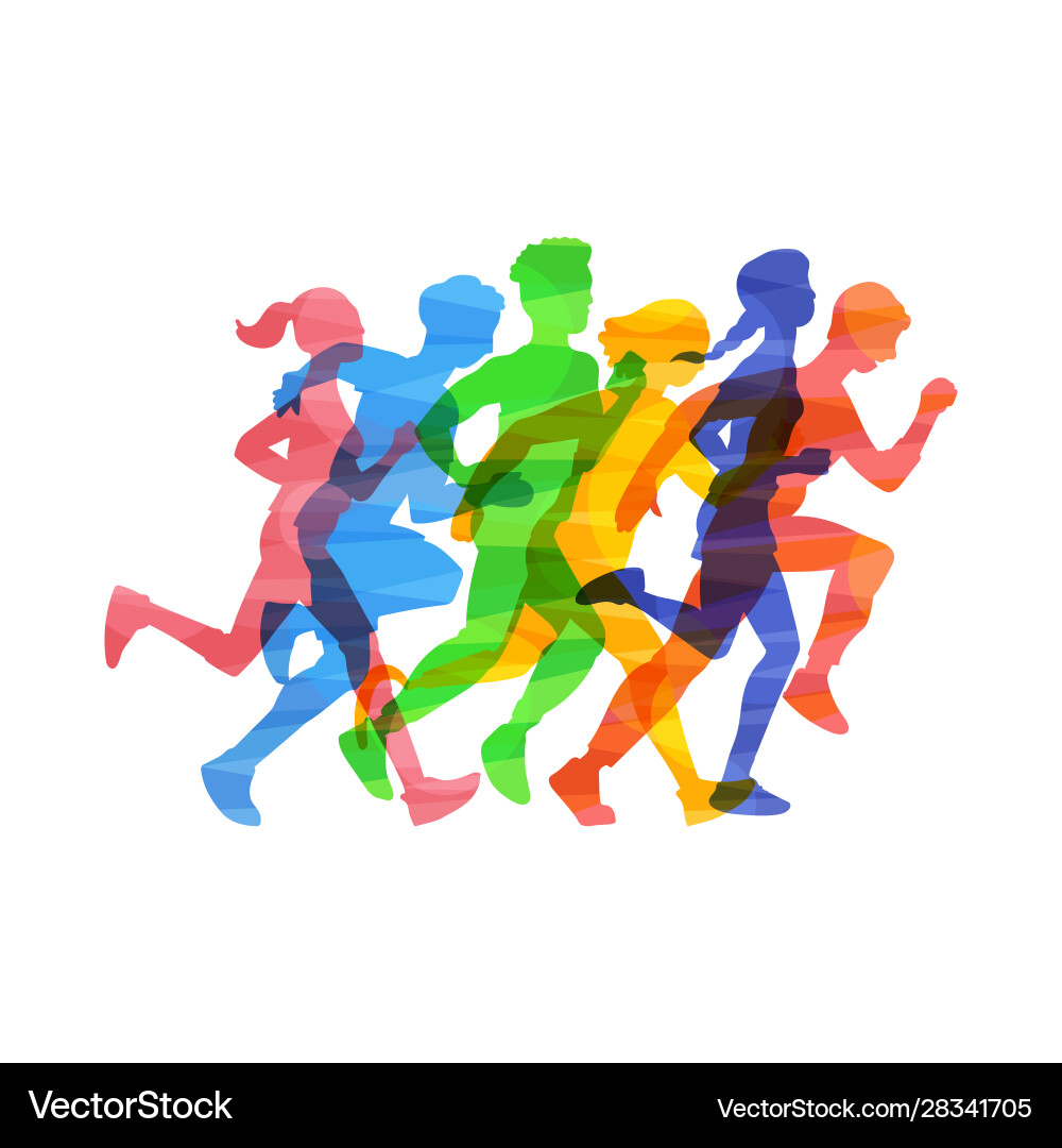 Marathon Runners - Abstract Crowd Royalty Free Vector Image