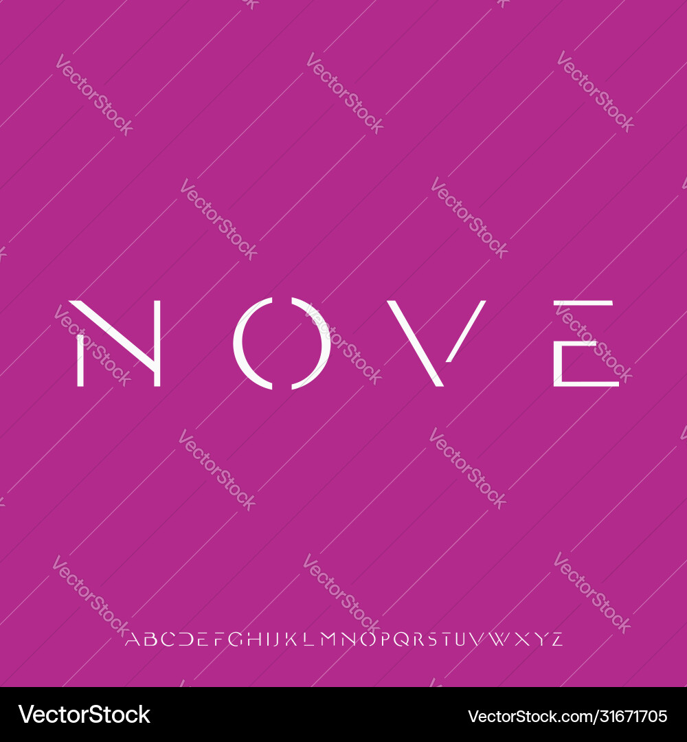 Nove elegant minimal font alphabet Royalty Free Vector Image