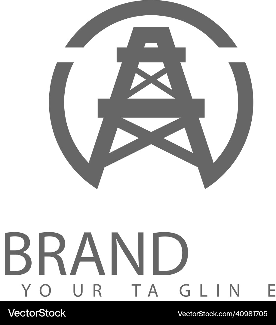 Oil tower logo Royalty Free Vector Image - VectorStock