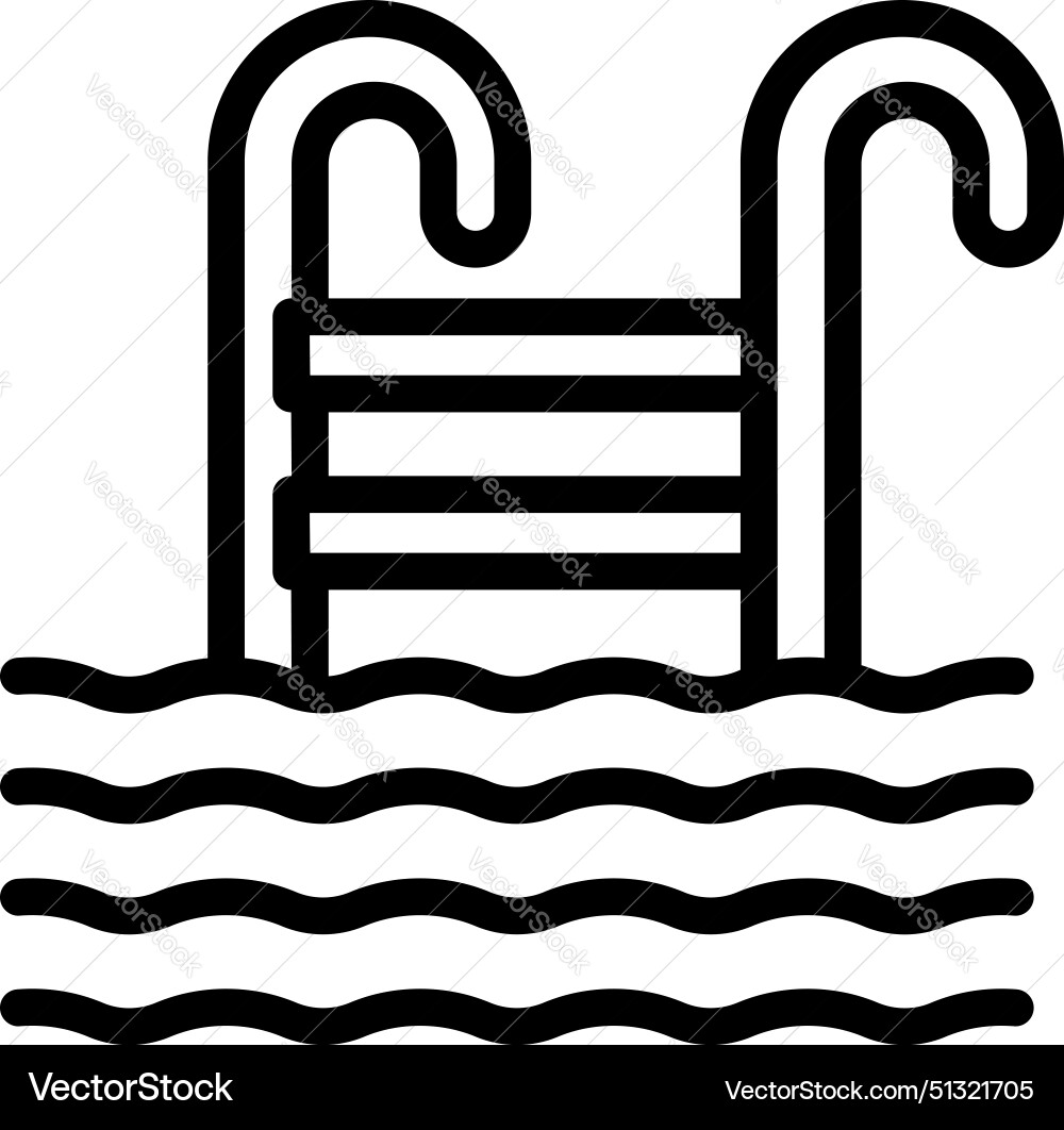 Pool ladder icon on white background Royalty Free Vector