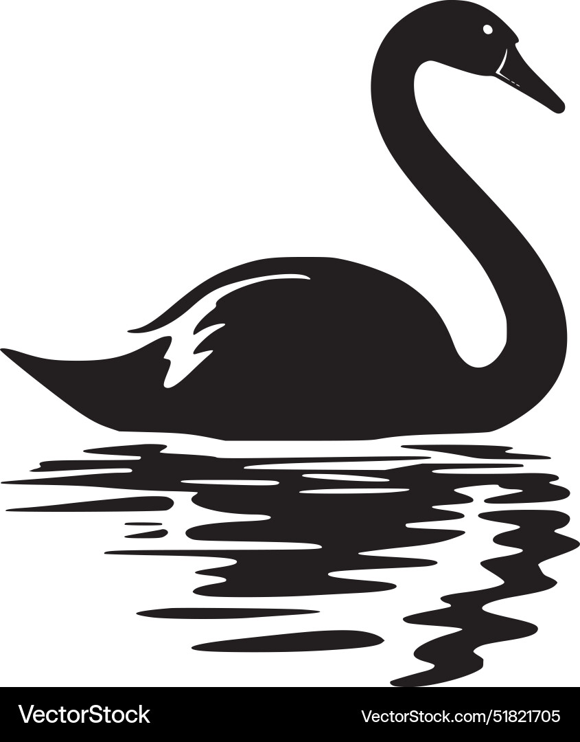 Swan - minimalist and flat logo Royalty Free Vector Image
