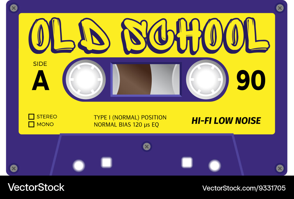 Vintage old school cassette with name Royalty Free Vector
