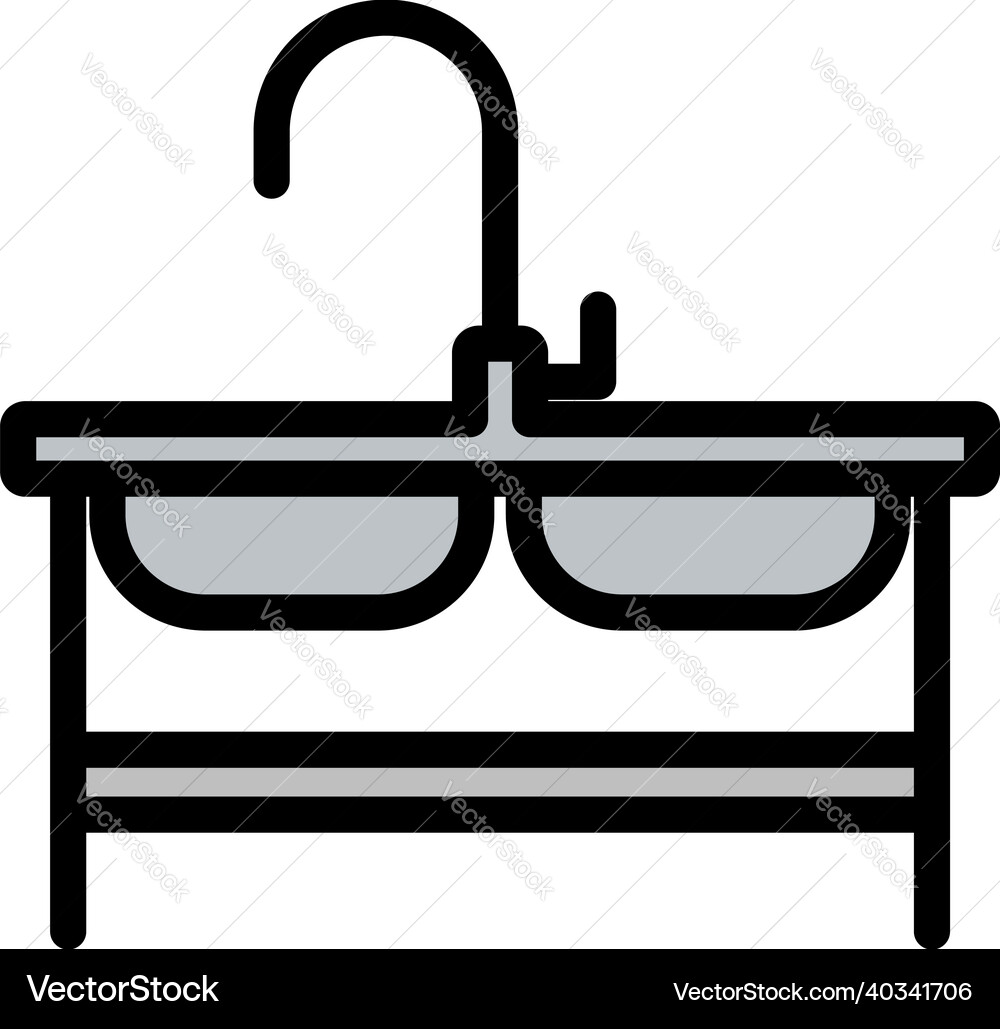 Icon of double sink Royalty Free Vector Image - VectorStock