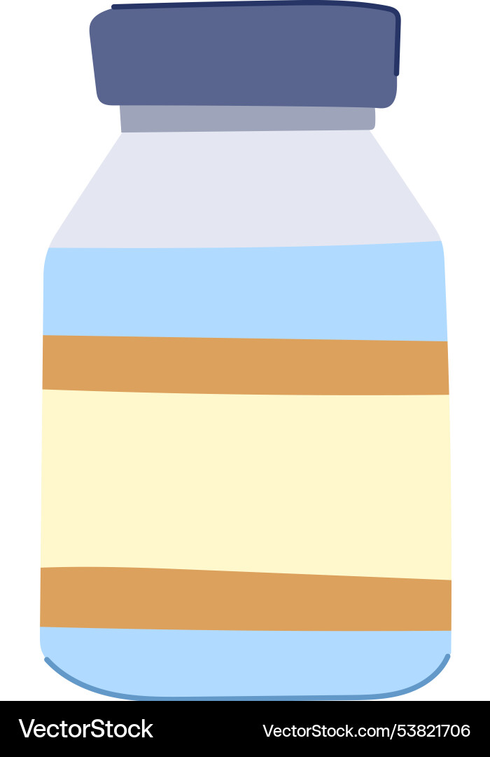 Injection vaccine vial cartoon Royalty Free Vector Image