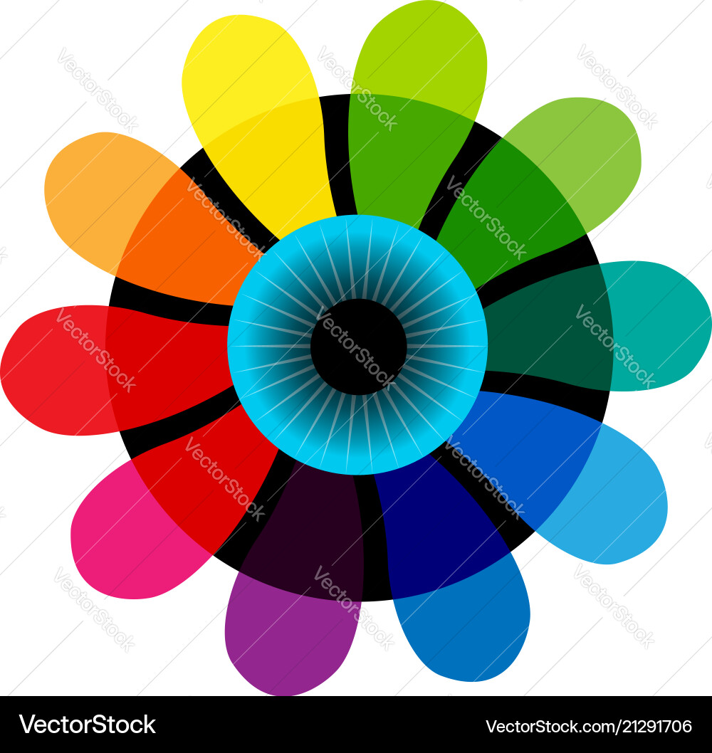 Iris abstraktes Farbrad Lizenzfreies Vektorbild