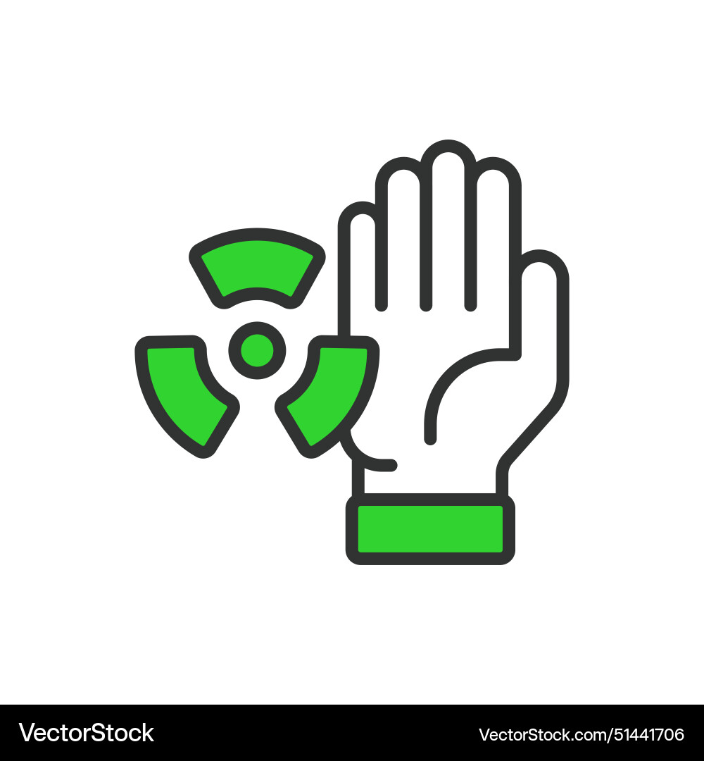 Radiation protection in line design green Vector Image