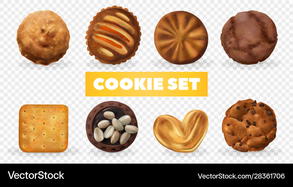 Realistic Cookies Collection Royalty Free Vector Image