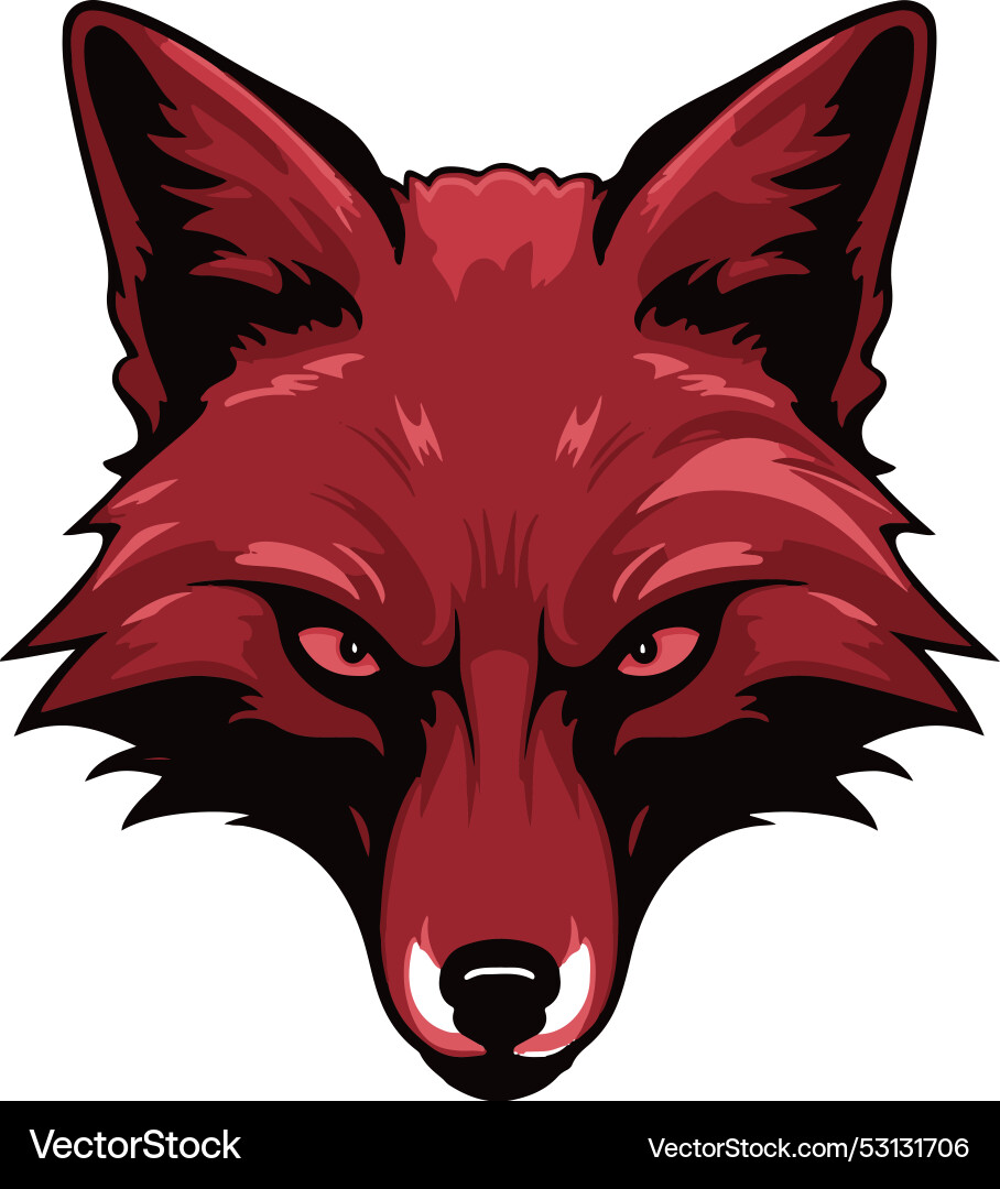 Stylized red fox head design Royalty Free Vector Image