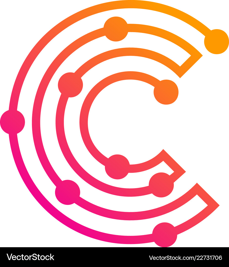 Technology letter c logo icon design Royalty Free Vector