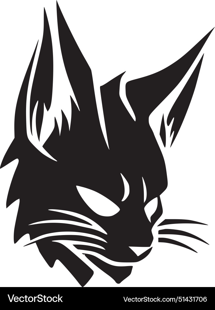 Wildcat - black and white Royalty Free Vector Image