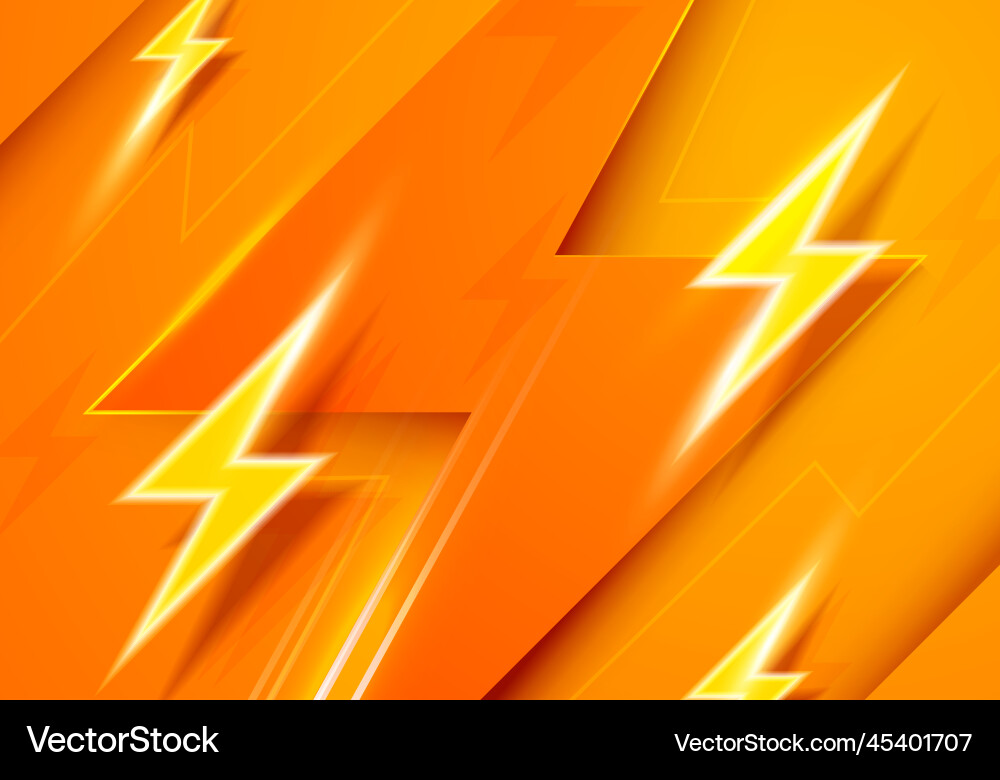 Abstract yellow electric lightning background Vector Image