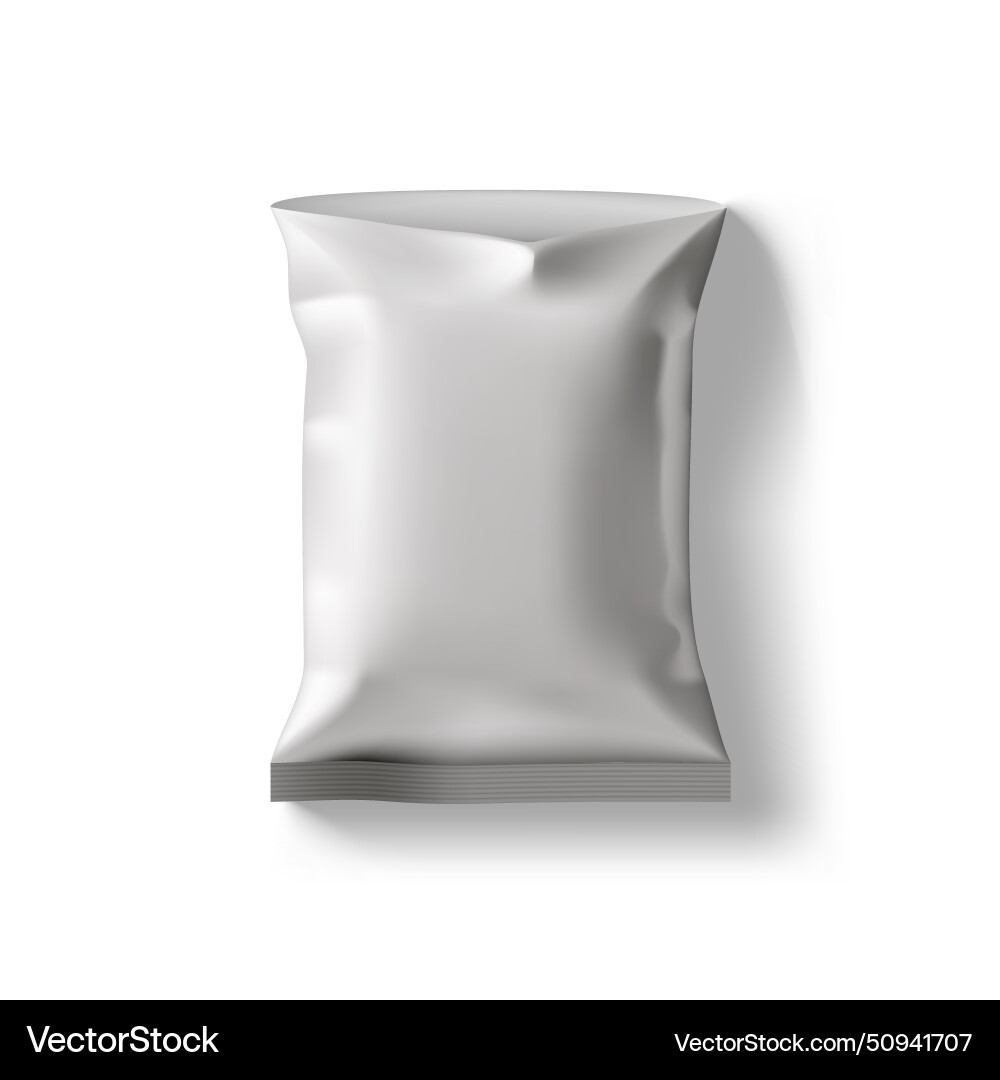 Blank snack pouch bag packaging isolated on white Vector Image