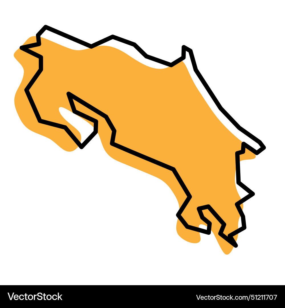 Costa rica simplified map Royalty Free Vector Image