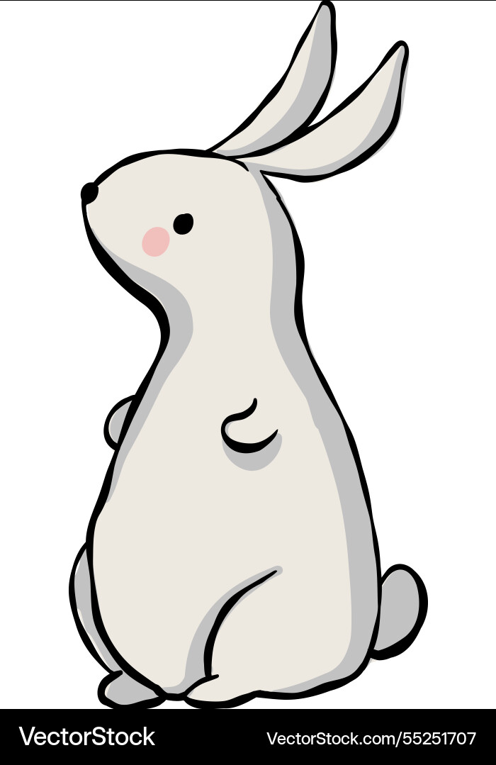 Cute rabbit isolated on white background Vector Image
