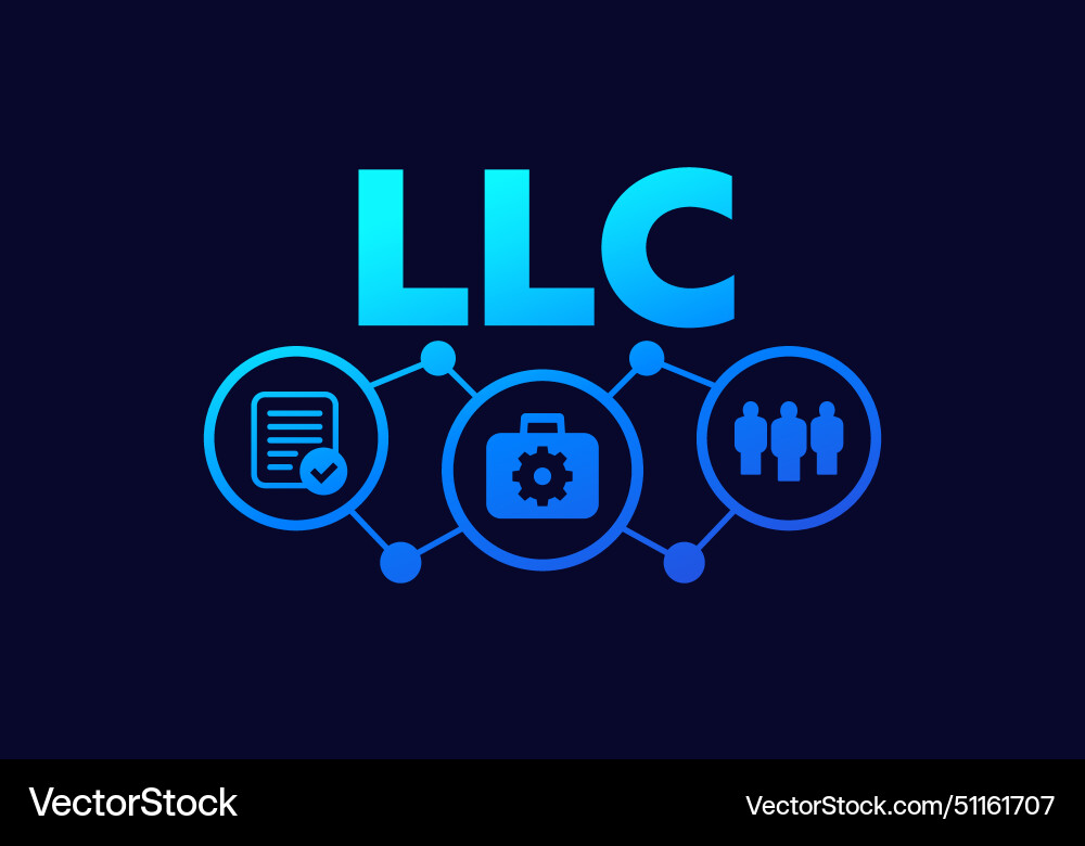 Llc limited liability company design Royalty Free Vector