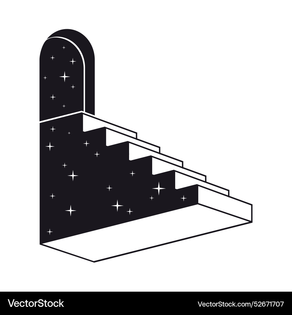 Monochrome surreal ladder abstract geometric Vector Image