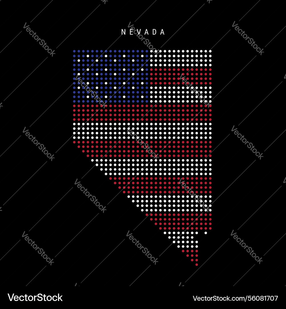 Nevada us state dot pixel map flat isolated Vector Image