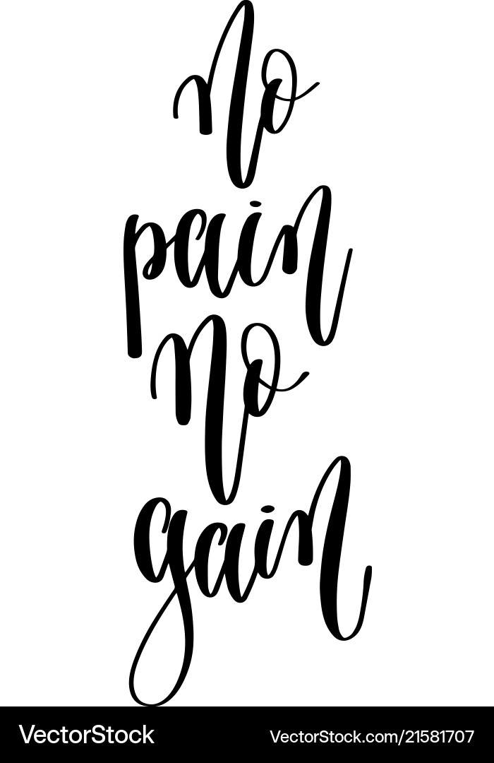 No pain gain - hand lettering inscription text Vector Image