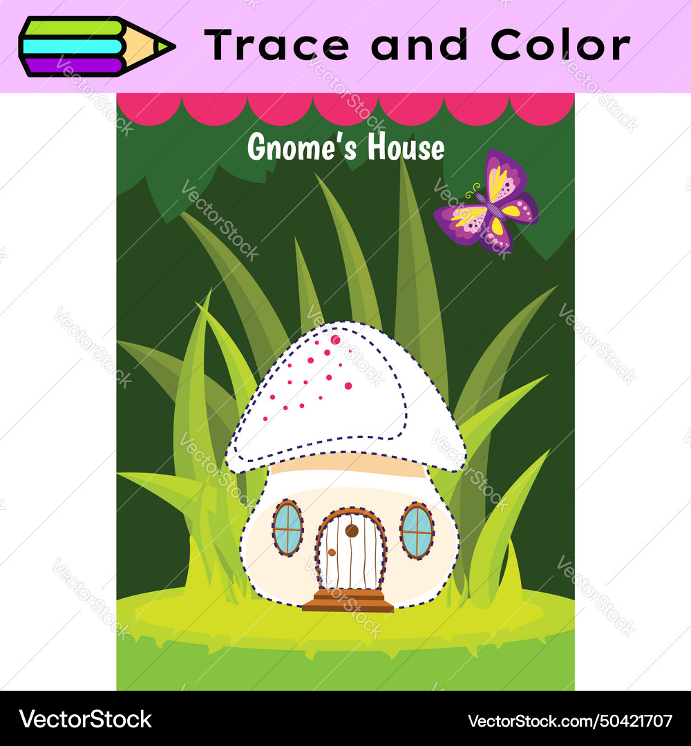 Pen tracing lines activity worksheet for children Vector Image