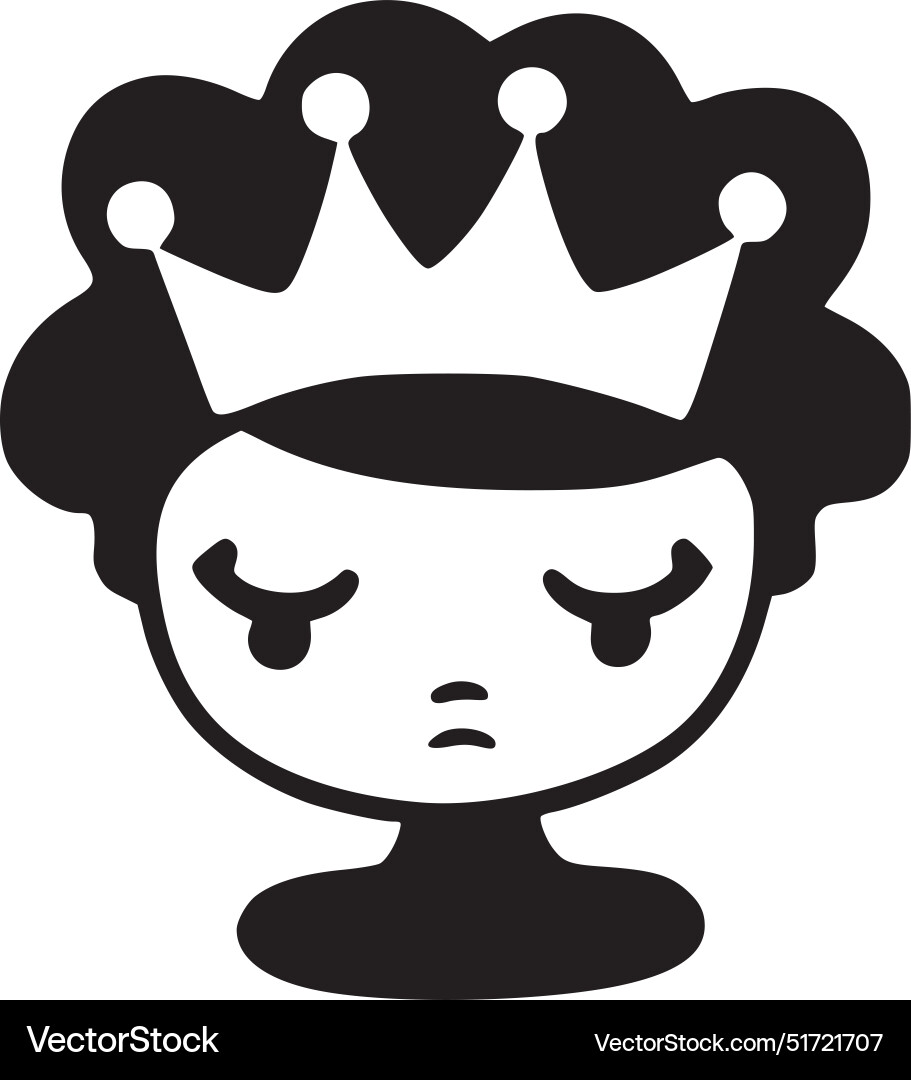 Queen - minimalist and flat logo Royalty Free Vector Image