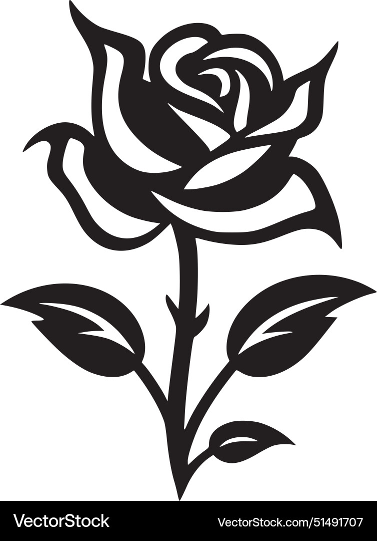 Rose - black and white isolated icon Royalty Free Vector