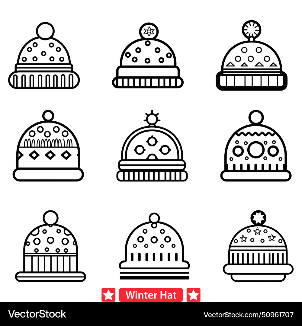 Snowy season staples versatile winter hat Vector Image
