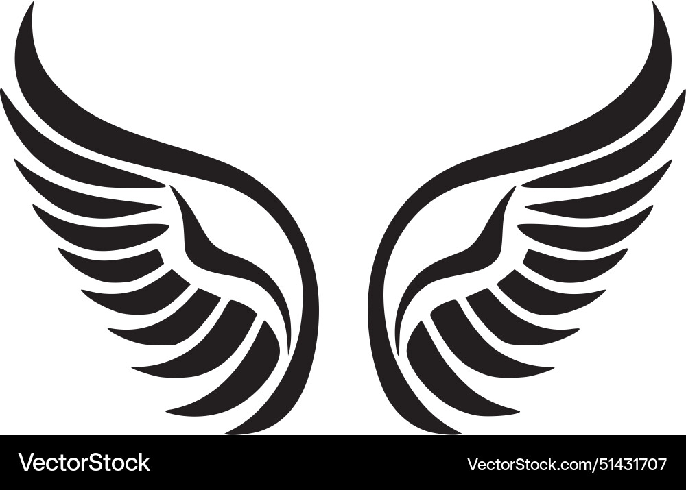 Wings - minimalist and simple silhouette Vector Image