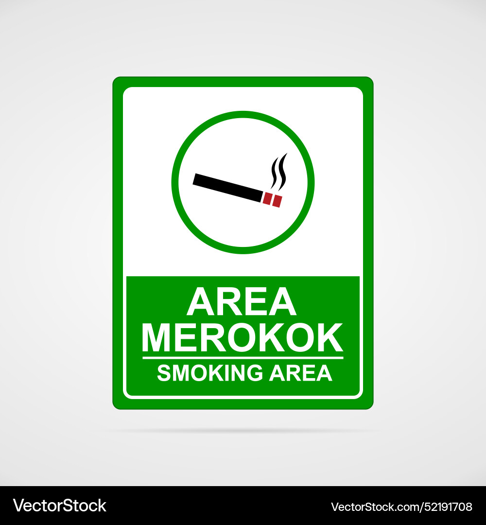 Area merokok information signboard – Free Vector | VectorStock