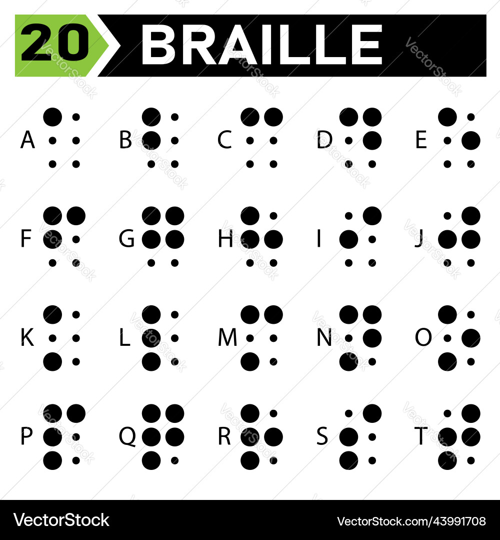 Braille alphabet icon set include a to z Vector Image
