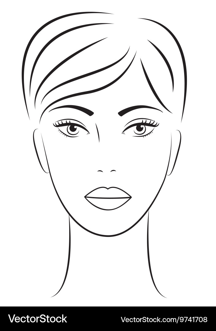 Elegant Woman Face Sketch Royalty Free Vector Image